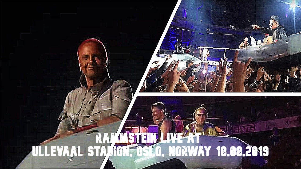 Here comes the Rammstein members floating on rib boats among the ...