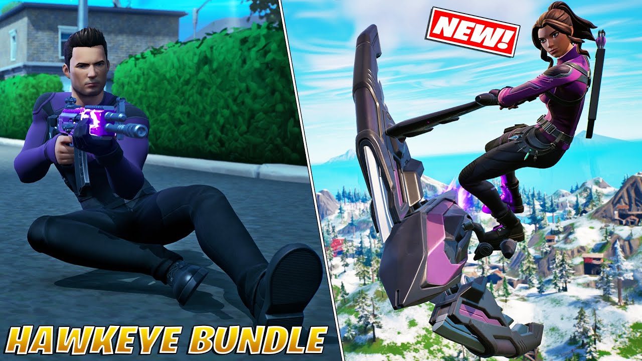 Kate Bishop & Clint Barton Skin! Fortnite X Hawkeye Bundle Gameplay ...