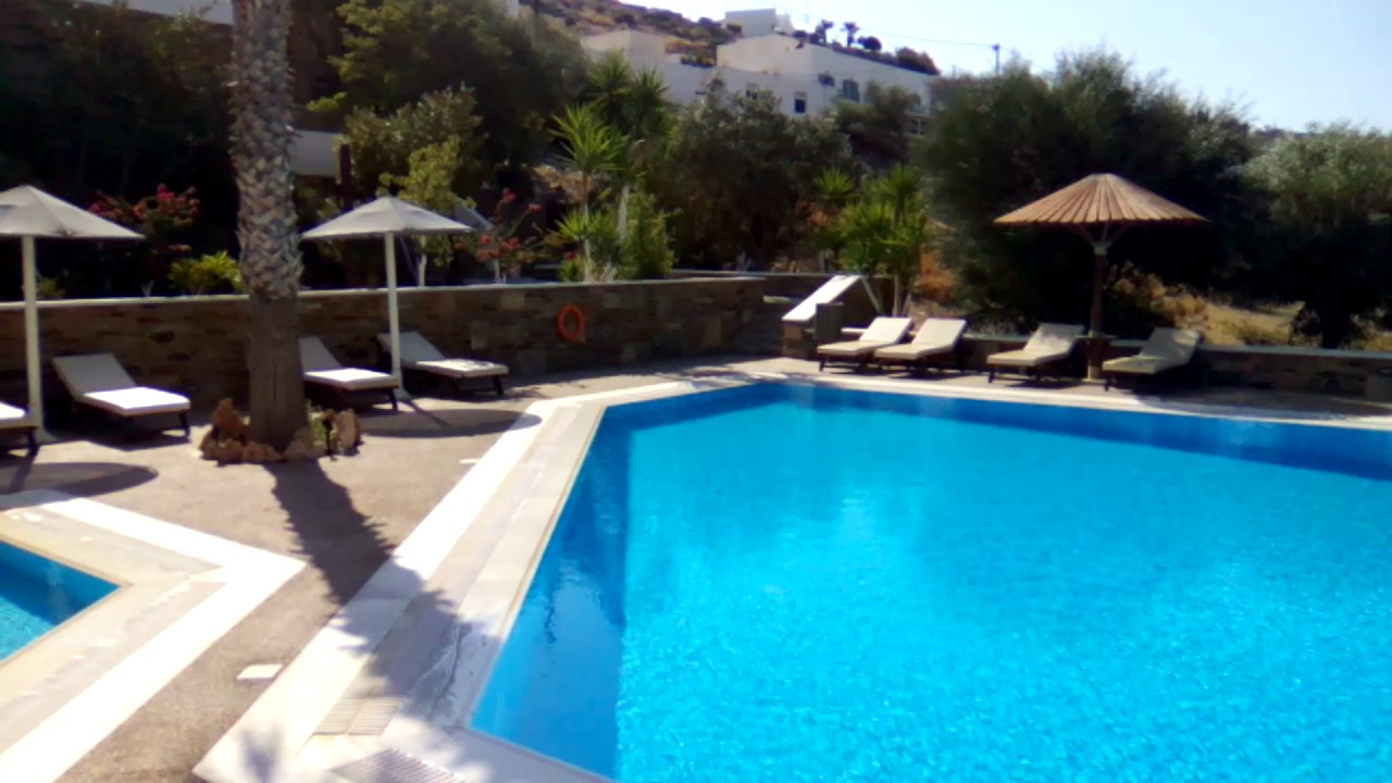 Ios Island. Olga's Hotel Two Pools - YouTube