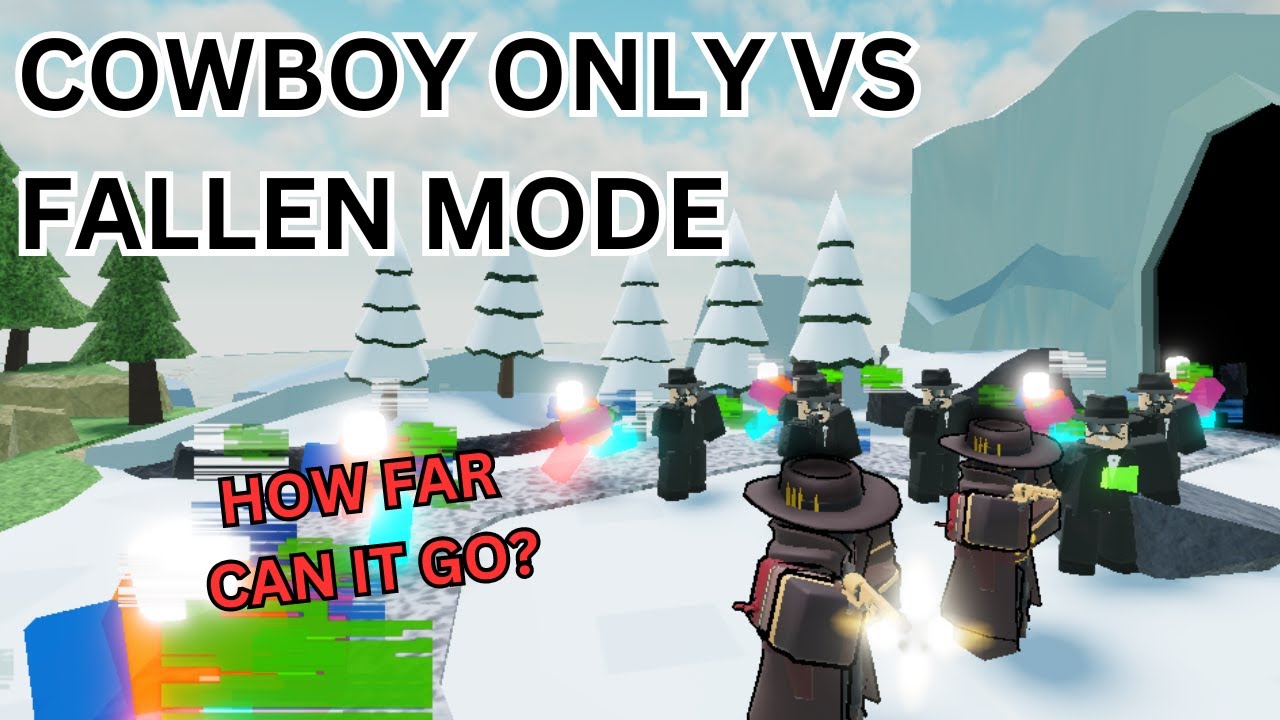 Cowboy only VS Fallen Mode (NO GOLD, NO SUPPORT) | Roblox TDS - YouTube