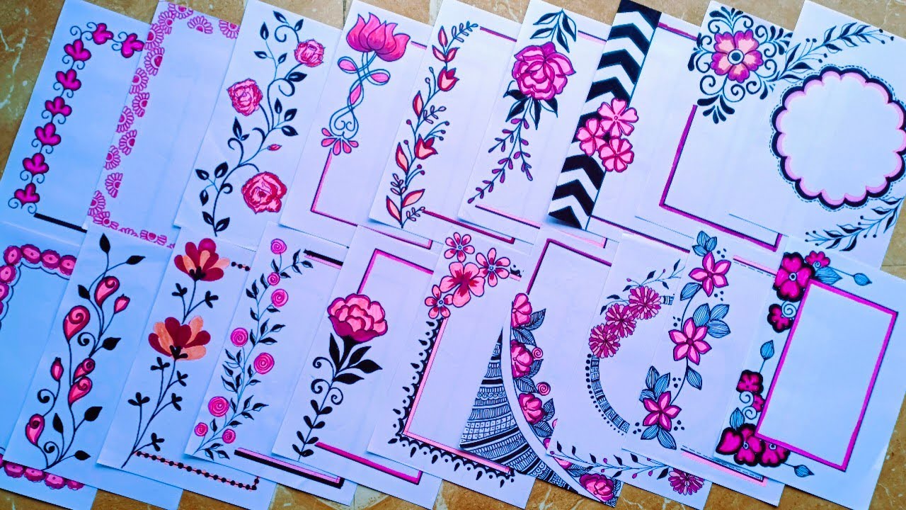 50 Pink💖 Border Design/Project Work Designs /Project Design /Front Page ...