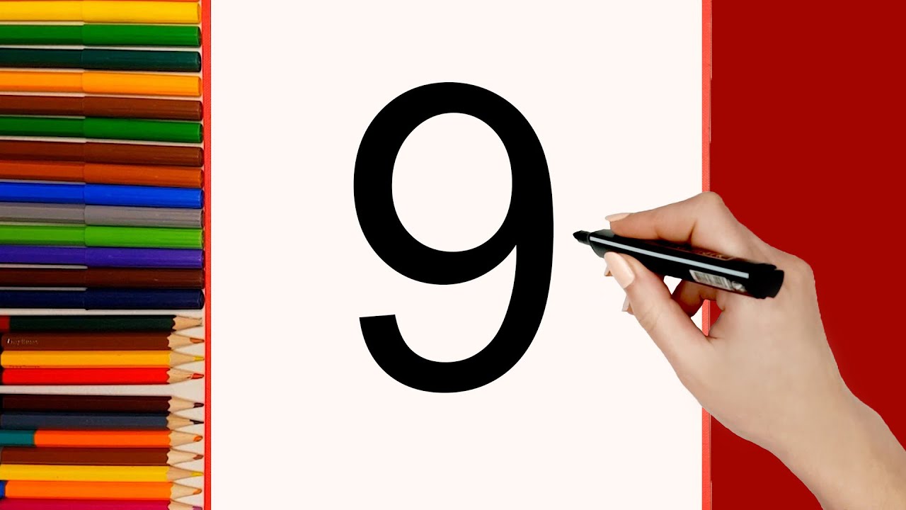 How to draw Baby from 9 number. #Shorts - YouTube