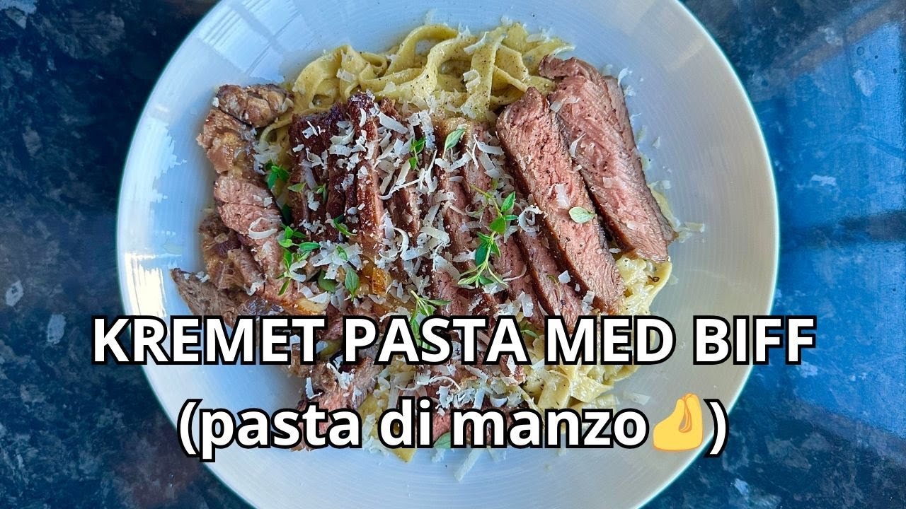 Oppskrift på kremet pasta med biff (pasta di manzo) - YouTube