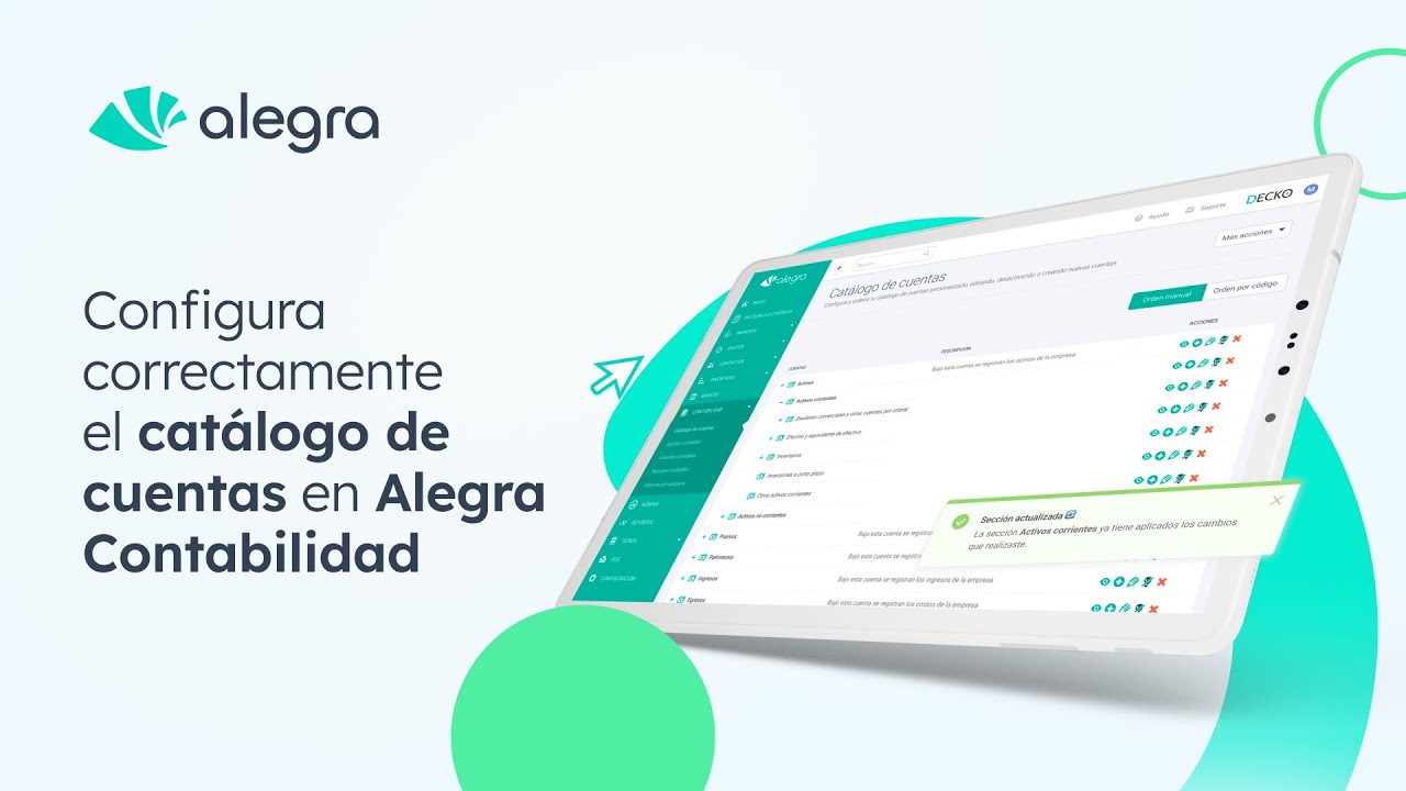 Configura tu catálogo de cuentas en Alegra contabilidad | 2023 - YouTube
