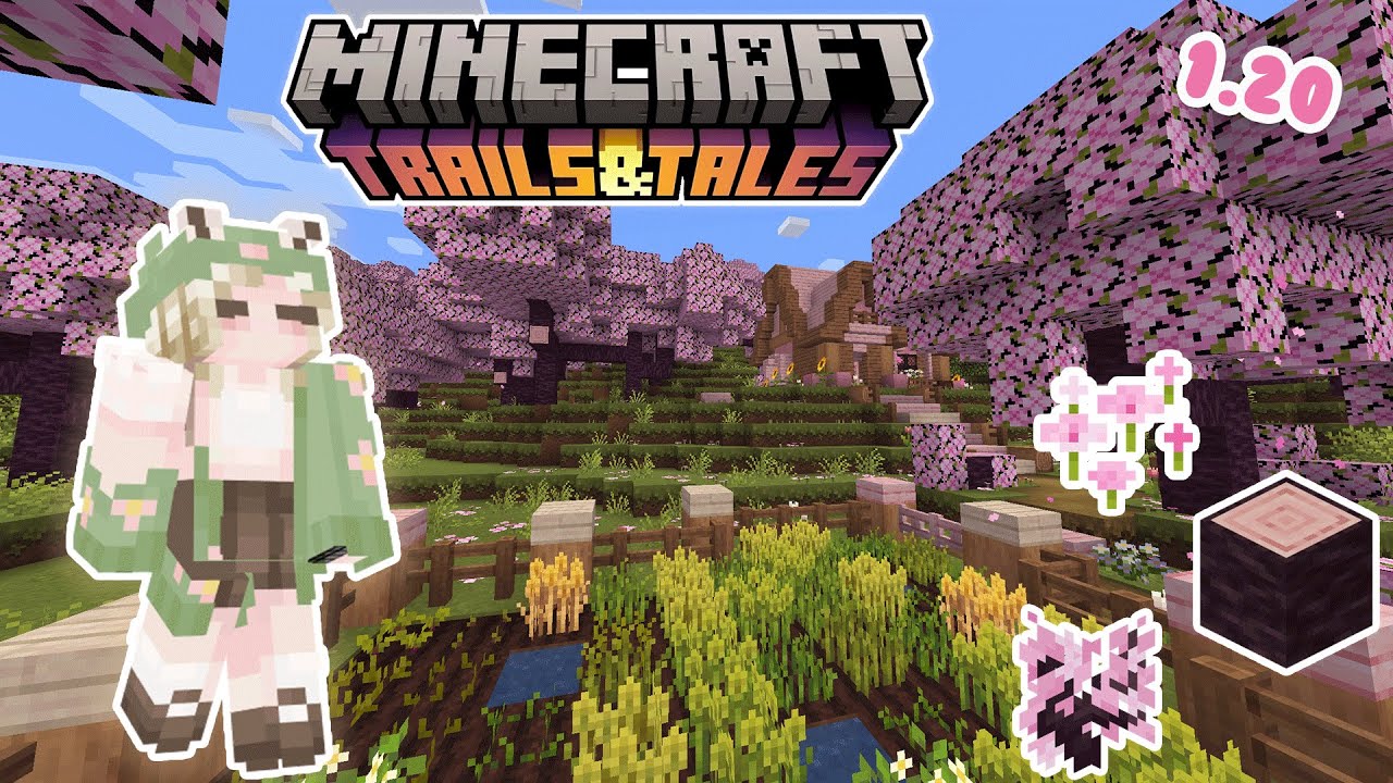 🌸 Cherry Blossom Farm and Iron Mining 🌸 EP 2 (Minecraft 1.20 Survival ...