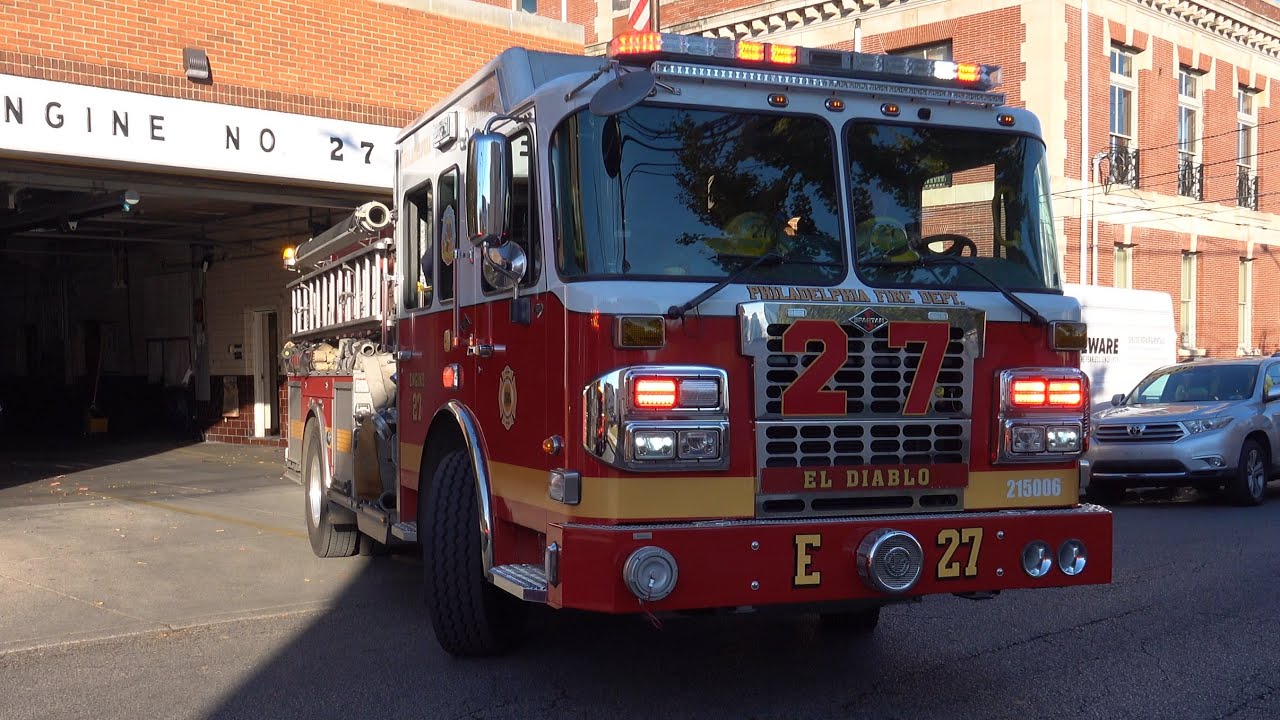 Philadelphia Fire Department Engine 27 & Battalion 3 Responding - YouTube