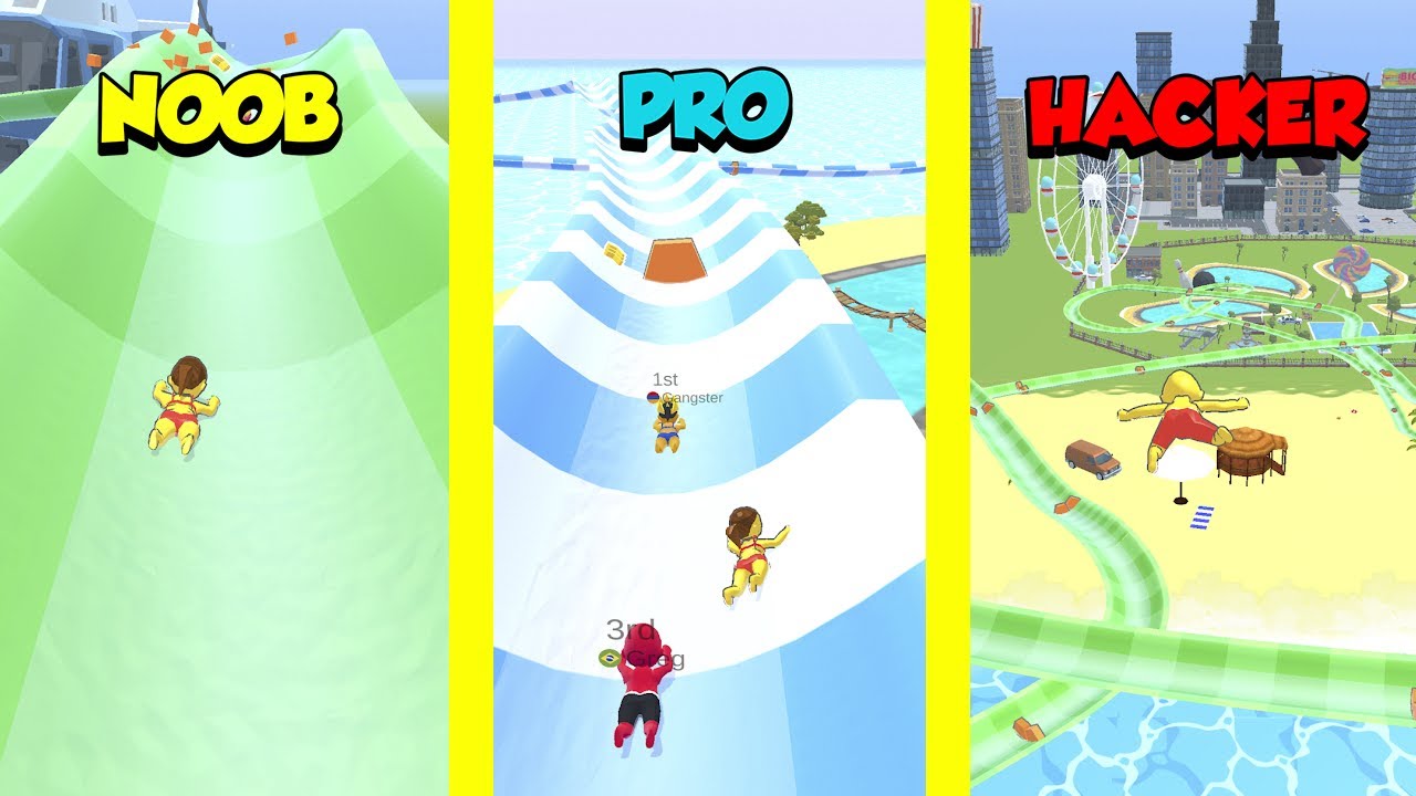 NOOB vs PRO vs HACKER - Aquapark.io - YouTube