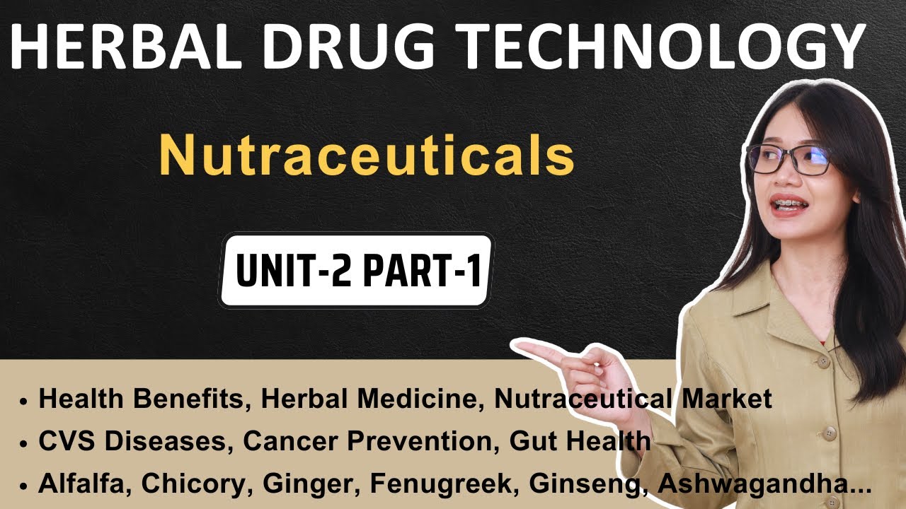 Herbal Drug Technology | Nutraceuticals | Unit-2 Part-1 | B Pharm 6th ...