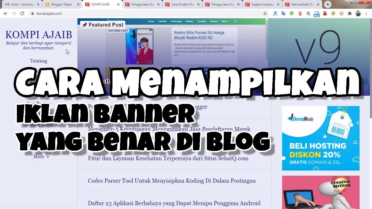 Cara Menampilkan Iklan Banner Yang Benar Di Blog - YouTube