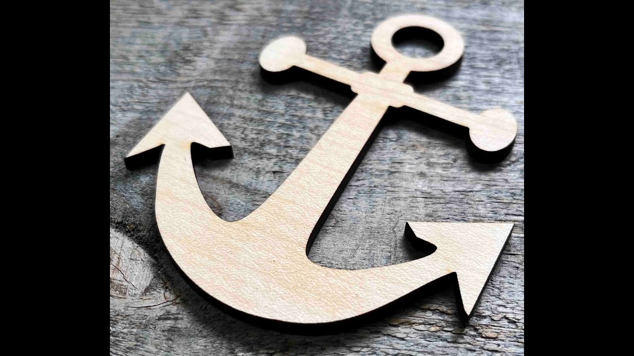Laser Cut Monogrammed Wood Anchor Anchor Style 1 MDF Wood Shape
