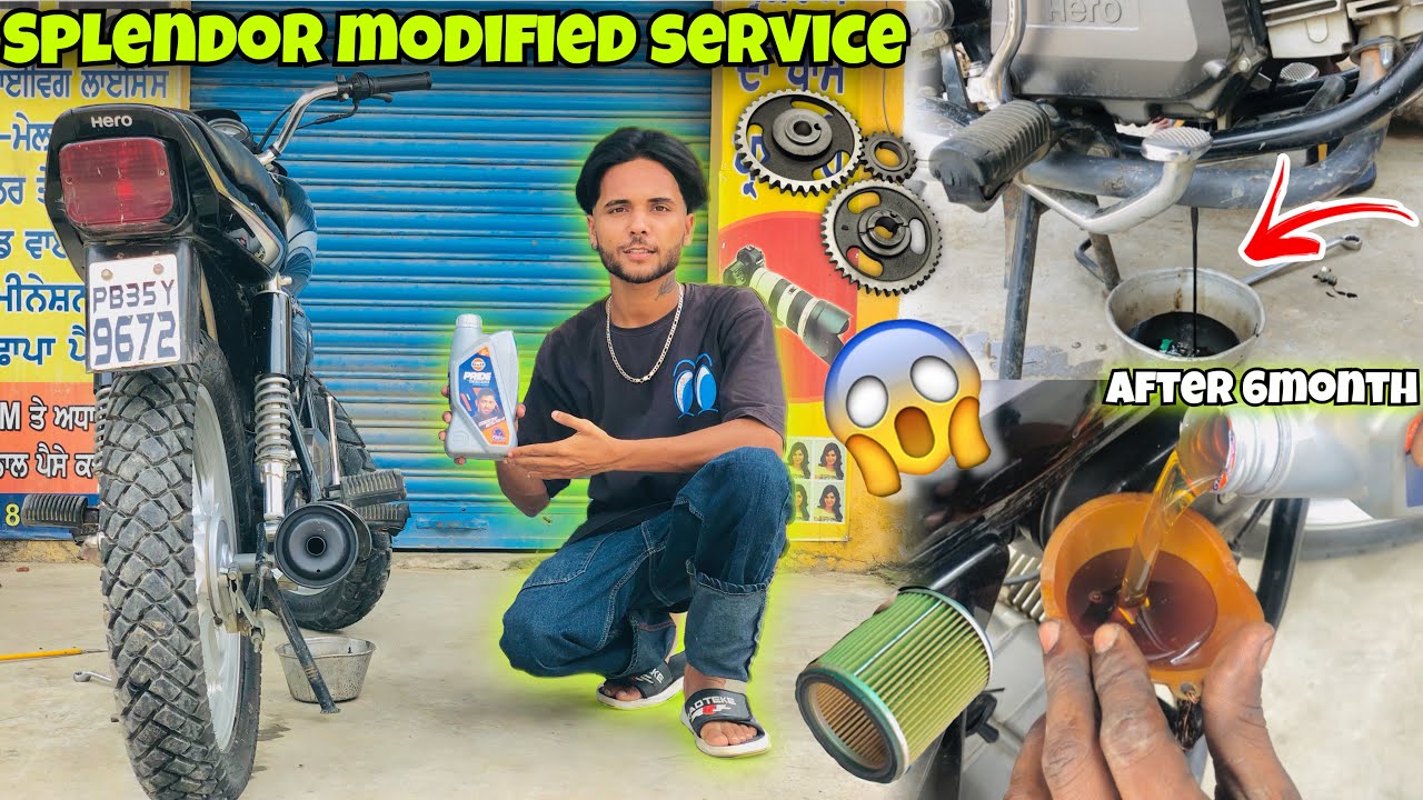 Splendor Modified Service😍 || After 6month😱 || Gulf Pride Engine Oil🔥 ...