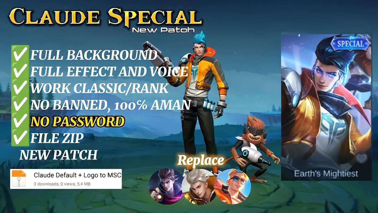 Script Skin Claude Msc Special No Password | Full Effect & Voice ...