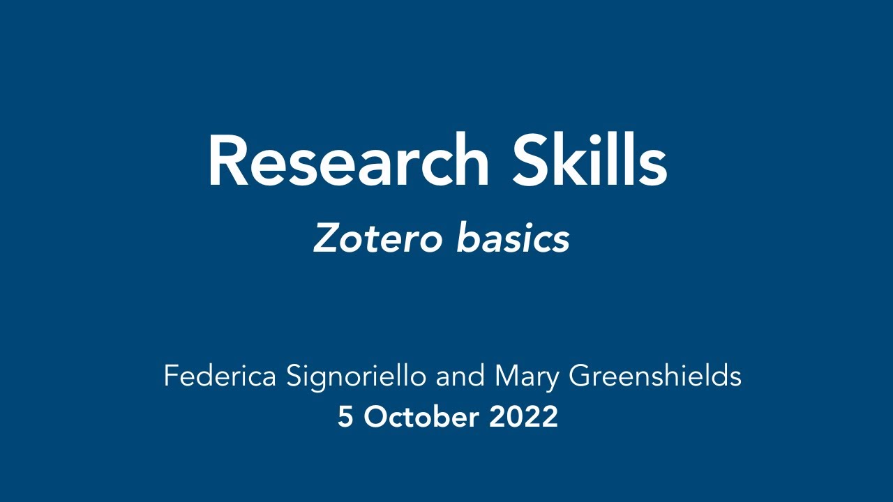 Zotero for beginners - YouTube