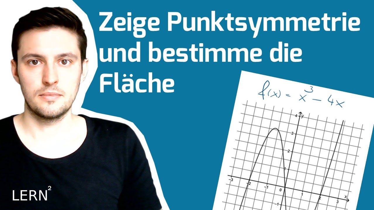 Punktsymmetrie und Flächenberechnung bei f(x) = x³ - 4x – Schritt für ...