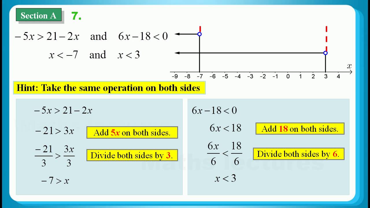 HKDSE 2016 Maths Core Paper 2 Q07: Inequality 不等式、Inequality sign changes direction 不等號轉向 - YouTube