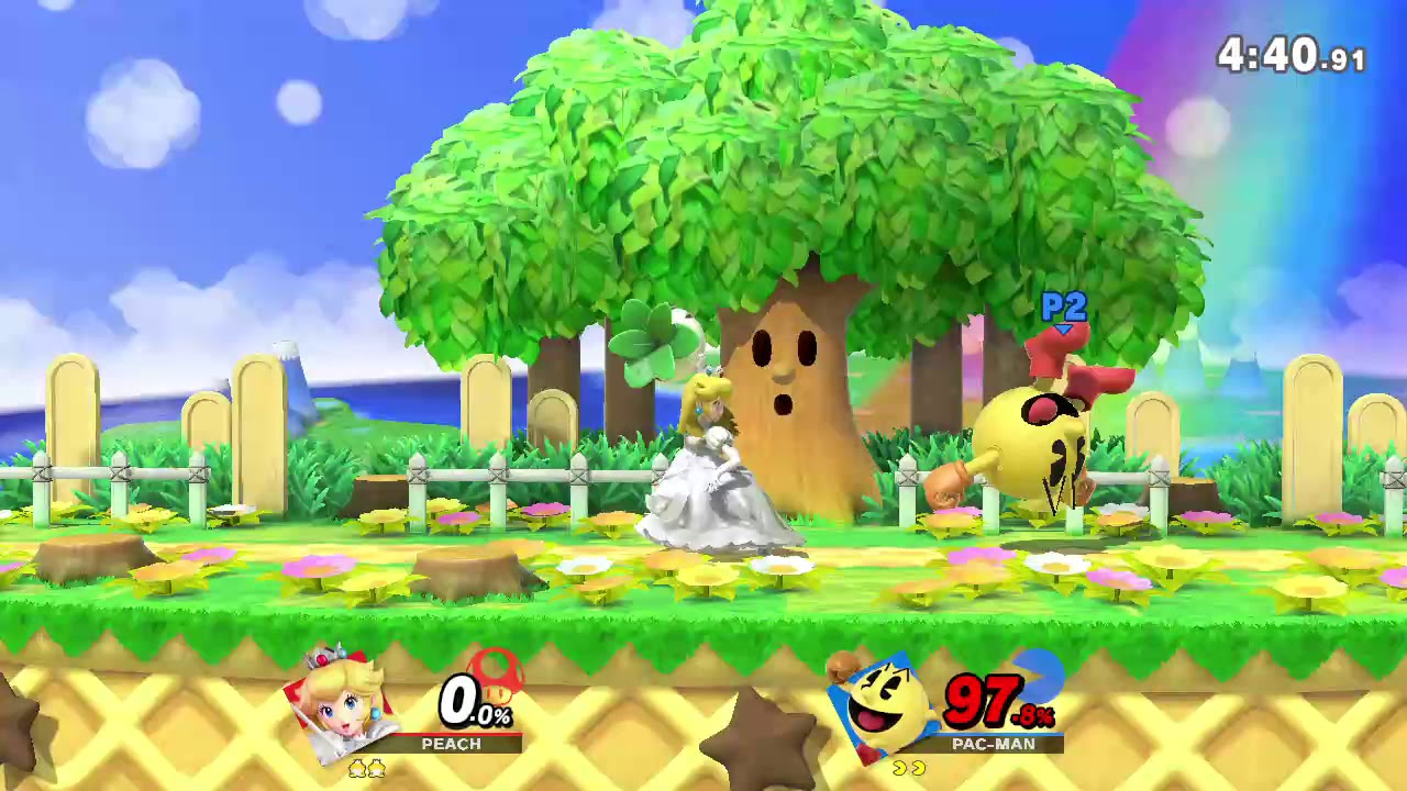 SSBU: Peach vs. Pac-Man - YouTube