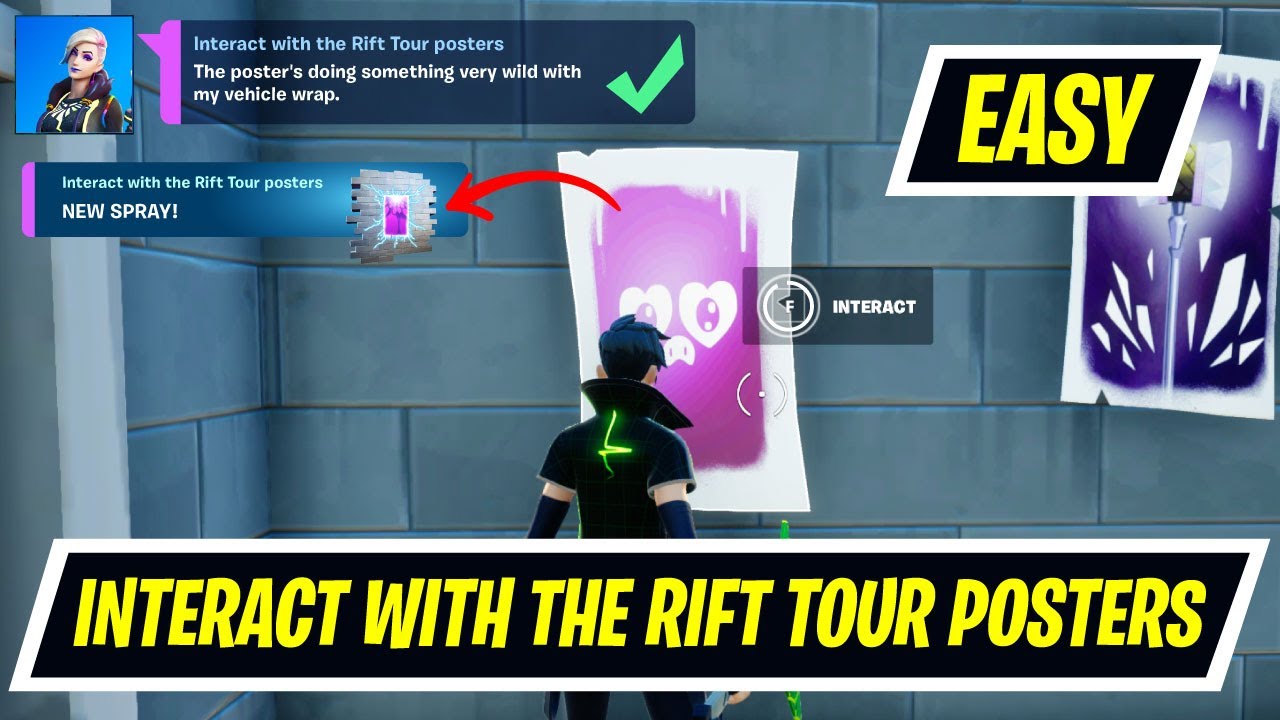 Interact with the Rift Tour posters fortnite locations - Rift Tour ...