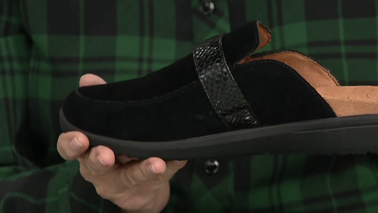 Vionic Suede Slip-On Mules w/ Snake Buckle Detail - Darla on QVC - YouTube