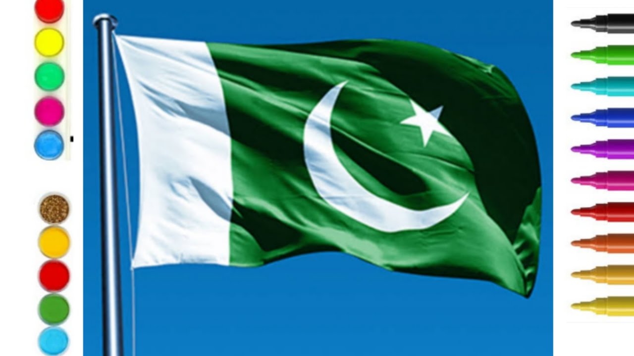 how to draw a Pakistani flag @ansari art - YouTube