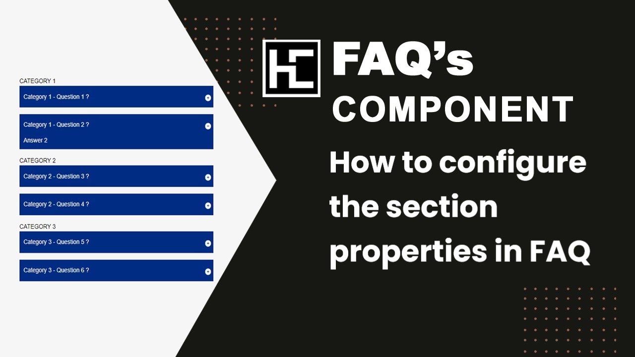 How to configure the section properties in FAQ - YouTube