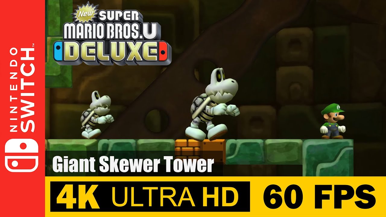 Giant Skewer Tower | New Super Mario Bros. U Deluxe | Walkthrough, No ...