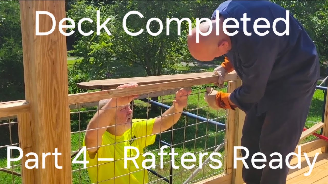 Cabin Deck Build Part 4–Deck Completed & Rafters Prepped 🏡🔨 - YouTube