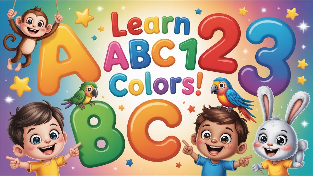 Learn ABC, Colors & Numbers | Fun Kids Poems & Songs - YouTube