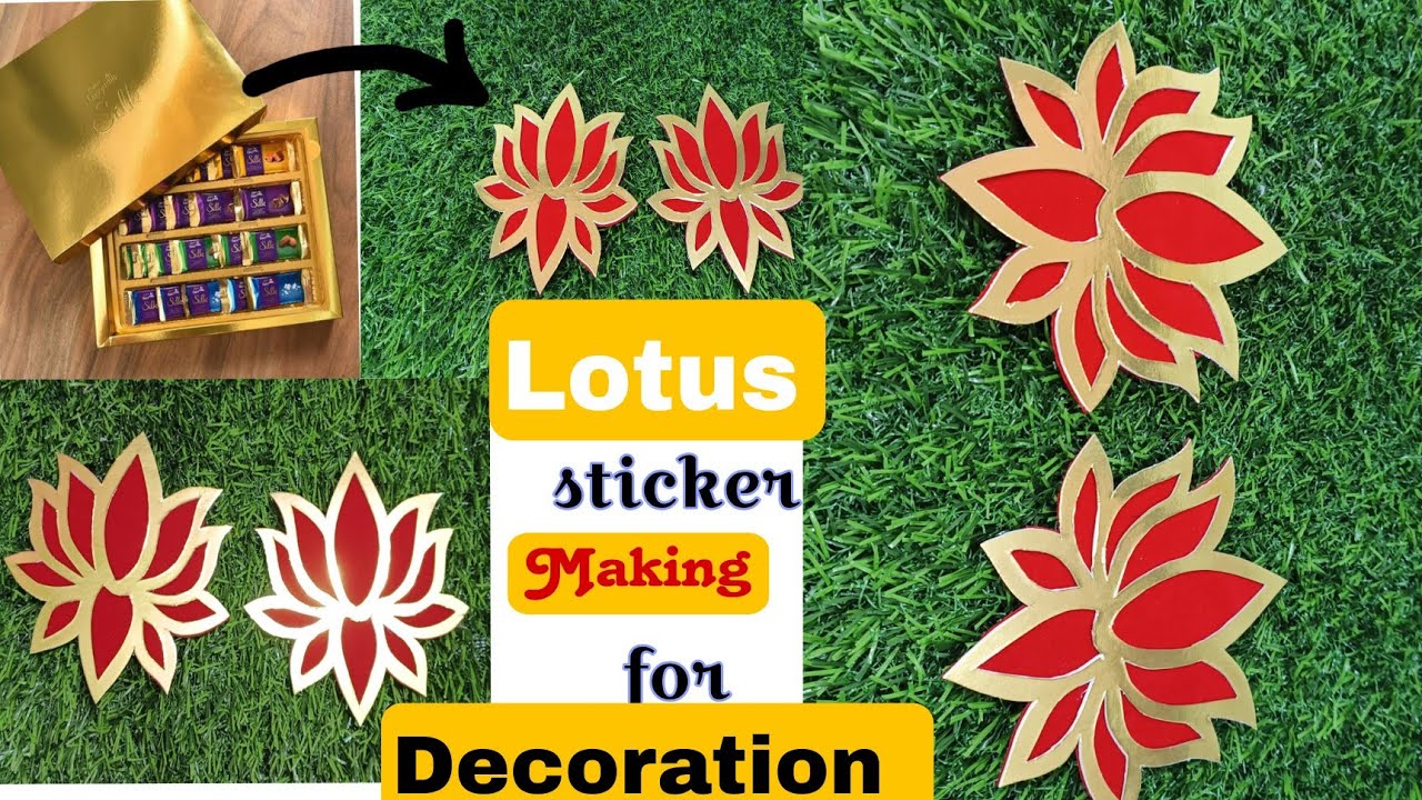 DIY Lotus sticker making/Lotus making from waste material #lotusflower ...