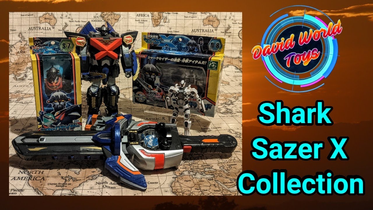 超星艦隊セイザーX Konami Toys & there Chousei Kantai Sazer X Shark Sazer Toy ...