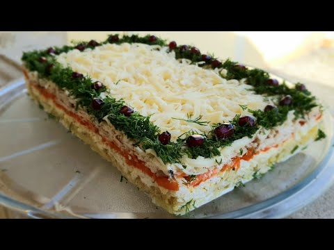 Rus salatası Mimoza tarifi | Mimoza Salatı | RUSSİAN SALAD recipe I Mimoza salatinin hazirlanmasi
