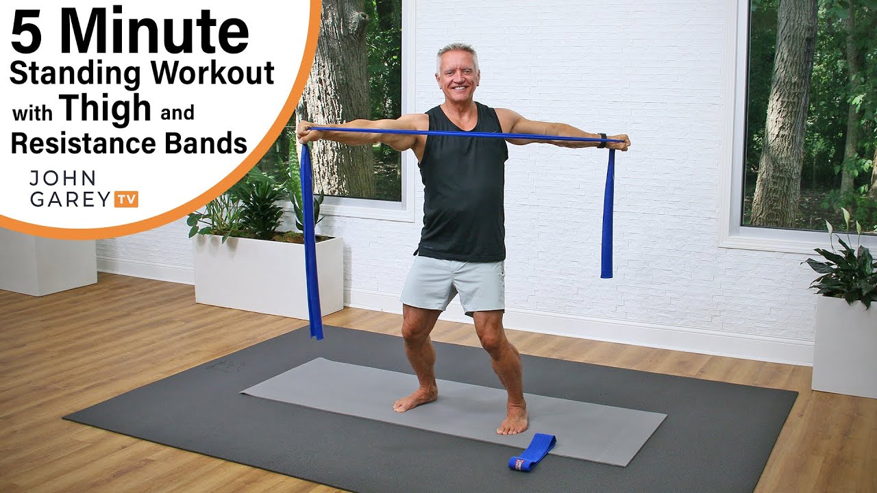 5 Minutes Workout - Standing Workout with the Thigh and Resistance Band ...