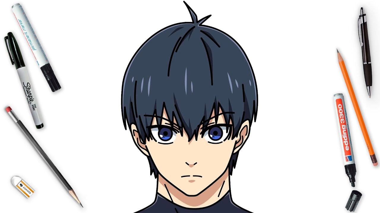 How To Draw Yoichi Easy Step By Step | Yoichi Isagi From Blue Lock ...