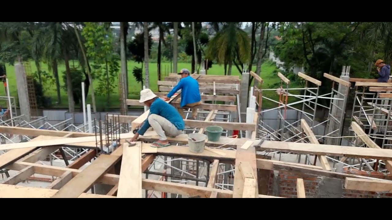 bekisting lantai 3, cara memasang jackbas, scafolding, u head, suri2 ...