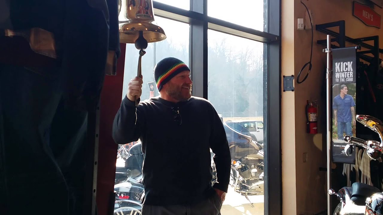 Mike Starner rings the bell at Surdyke Harley-Davidson! - YouTube