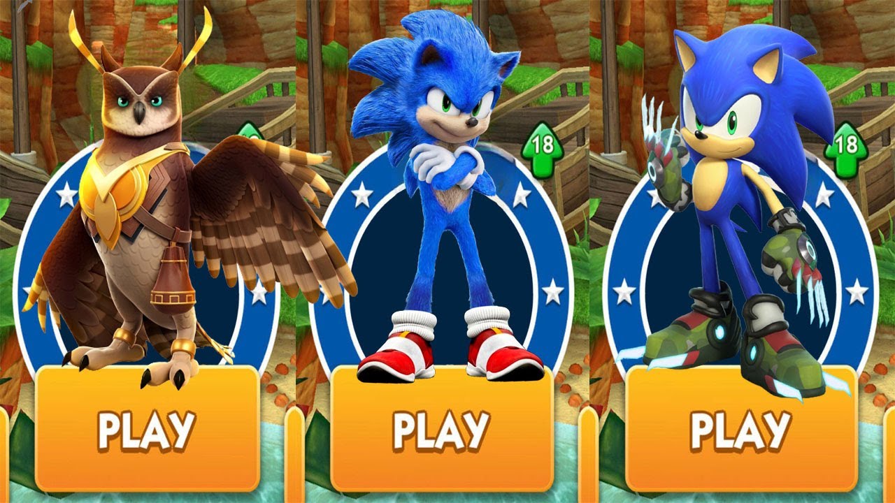 Sonic Dash - Movie Sonic vs Longclaw The Owl from Movie 2 vs Boscage ...