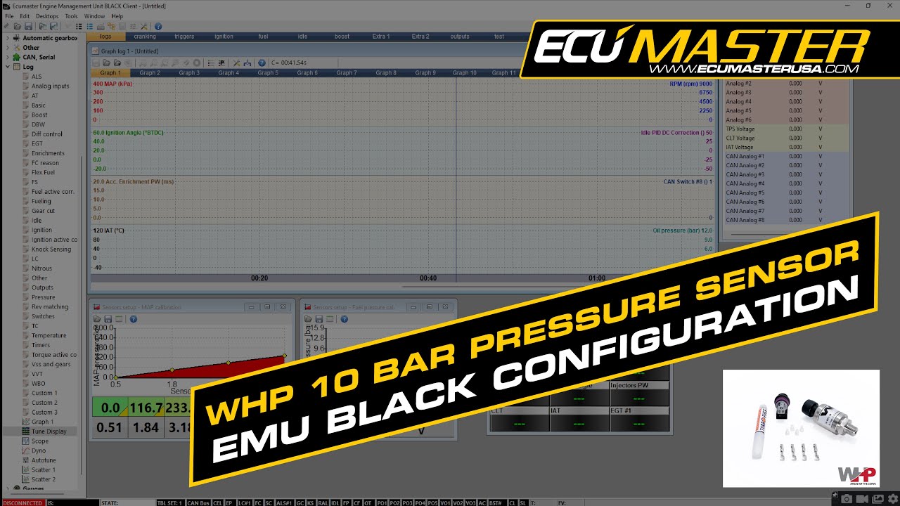 EMU Black 10 Bar Pressure sensor setup | ECUMaster USA - YouTube