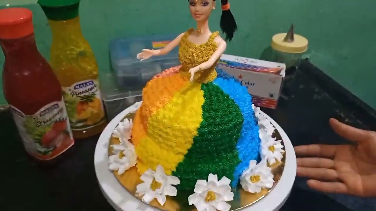 Doll cake | Doll cake decoration ideas| Colorful doll cake | How to ...