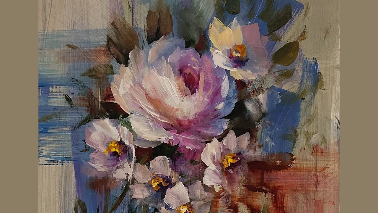 How to Paint Rose in Acrylics Video 2 - YouTube