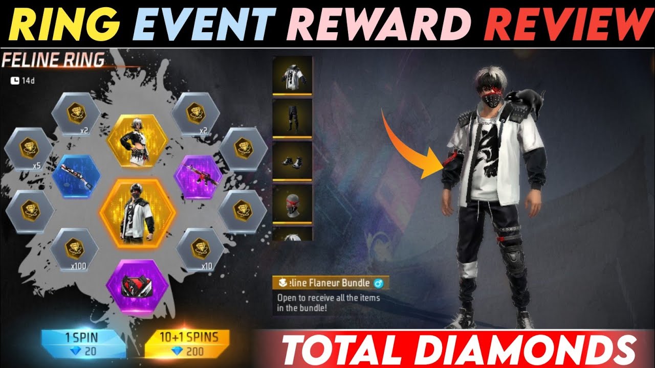 NEW RING EVENT FF || FELINE RING EVENT REWARDS + TOTAL DIAMONDS || FREE ...