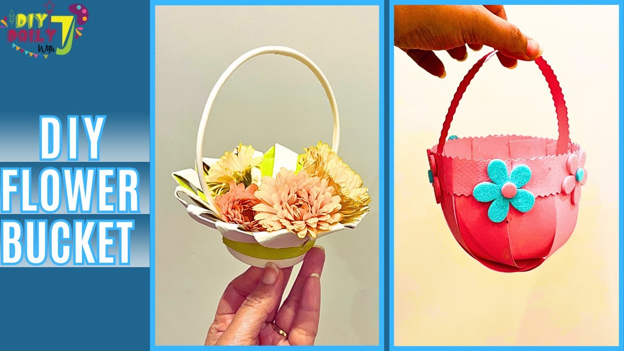 DIY Cute Flower Bucket With @aesthetiq1111 - YouTube