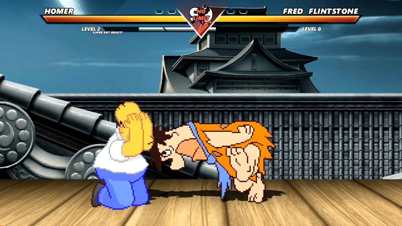 HOMER SIMPSON vs FRED FLINTSTONE - Highest Level Awesome Fight! - YouTube