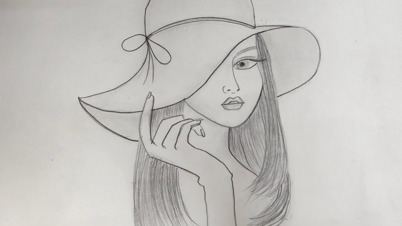 How to draw hide face girl drawing | cap girl pencil drawing | #like |# ...