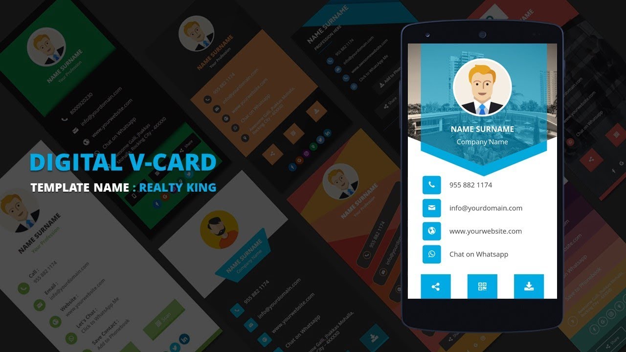 Digital Business Card Template | Digital vCard Template - RealtyKing ...