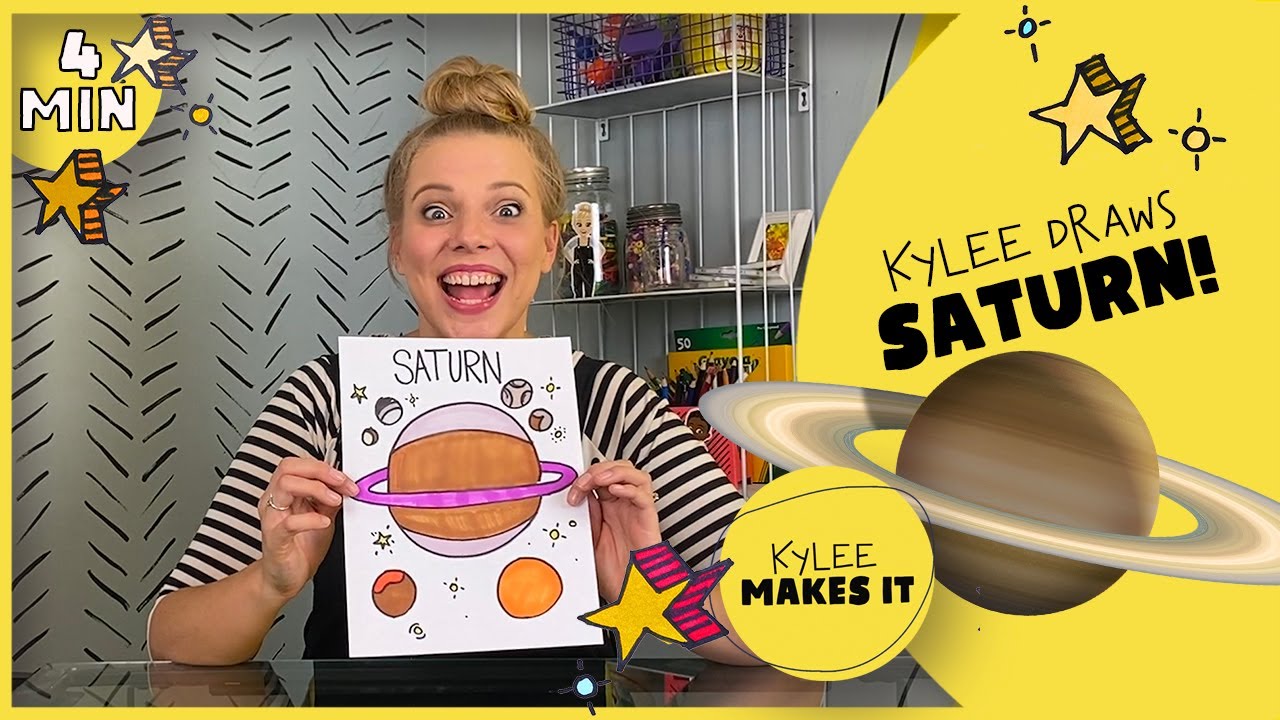 How to Draw Saturn! | Kylee Draws the Planet Saturn - Easy Drawing the ...