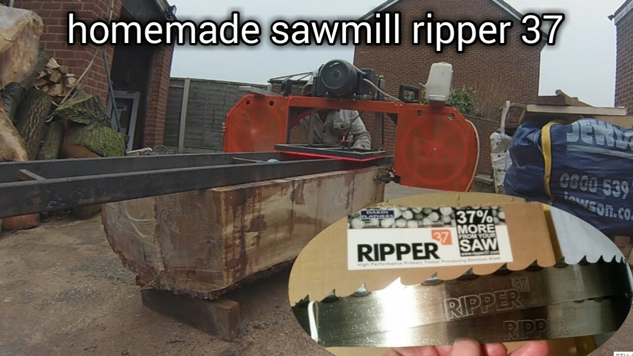 Trying out the Ripper 37 on my homemade sawmill... - YouTube