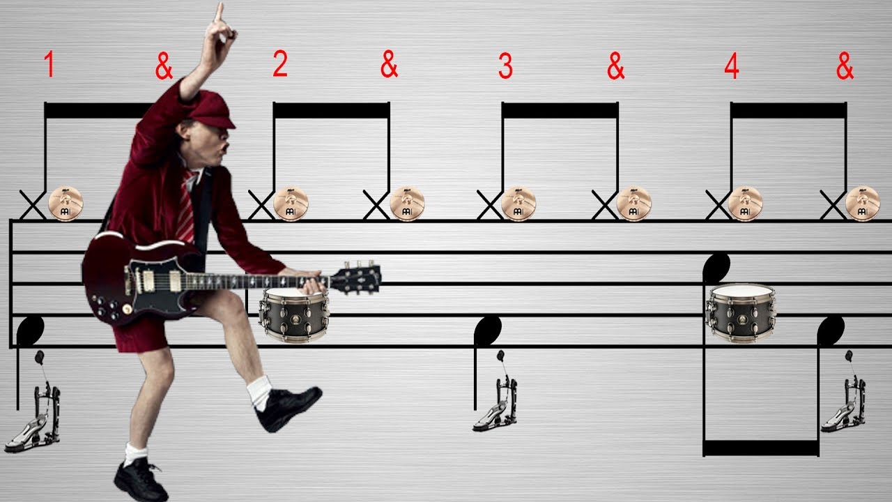 CLASSIC EIGHTH NOTE ROCK BEAT ★ PLAY-ALONG ( BEGINNER EXERCISE 05 ...