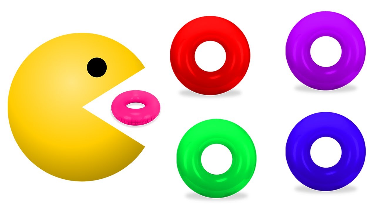 Learn Colors with Pacman Eating Color Chocolate 3D Learn Color Pac-Man ...
