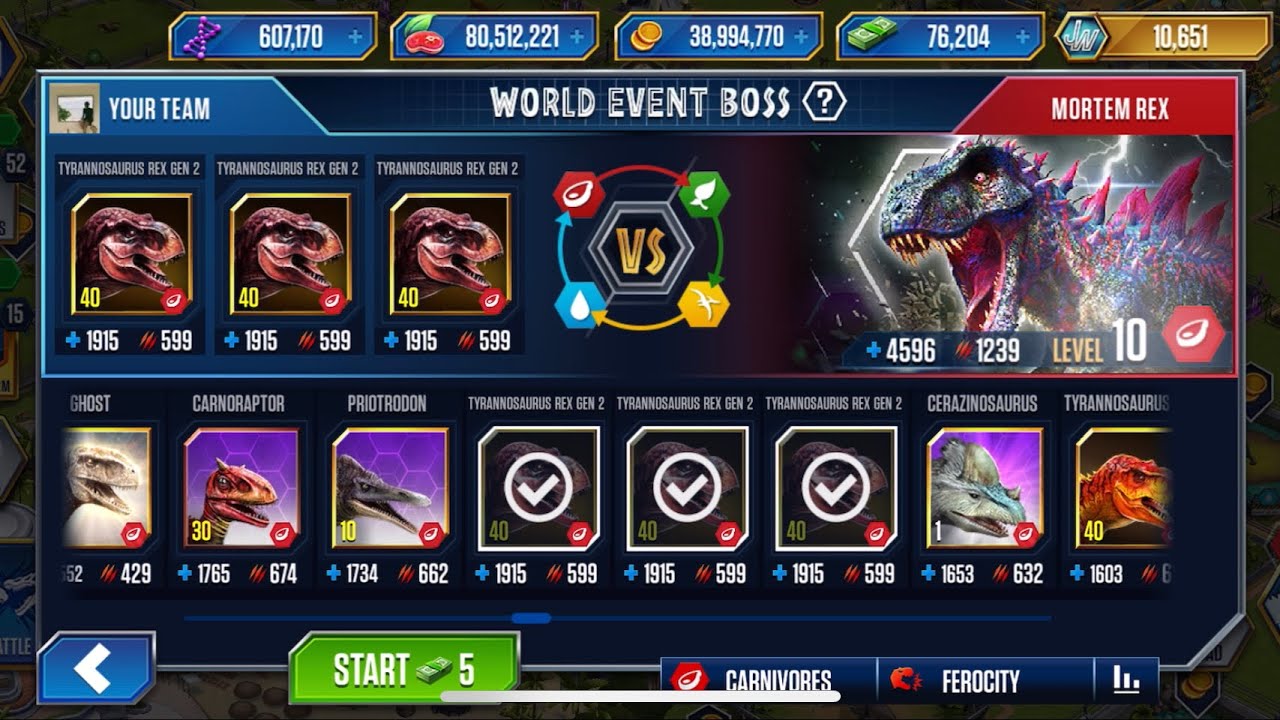 MORTEM REX WORLD EVENT BOSS - JURASSIC WORLD THE GAME - YouTube