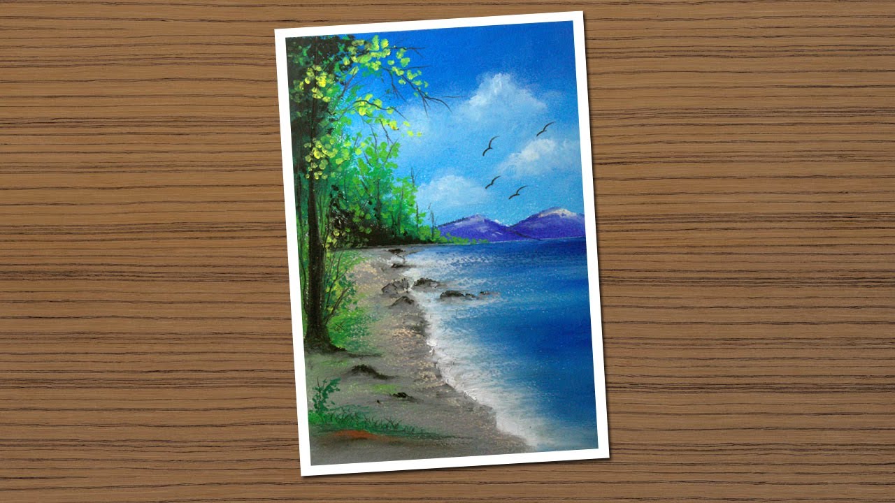 Beautiful Nature Scenery drawing / Tutorial for Beginners - YouTube
