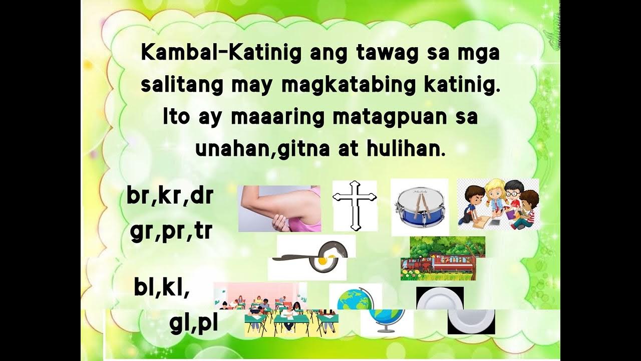 FILIPINO Q2 W2-Patinig/Katinig at Kambal Katinig o Klaster - YouTube